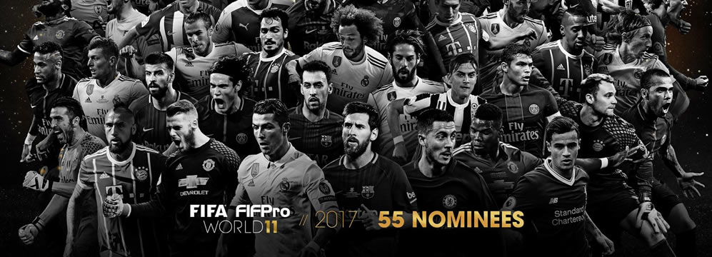 55 Spieler sind für die FIFA FIFPro World XI nominiert