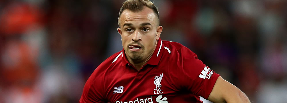 Xherdan Shaqiri setzt seine Magie beim Debüt an der Anfield-Road ein Xherdan Shaqiri setzt seine Magie beim Debüt an der Anfield-Road ein