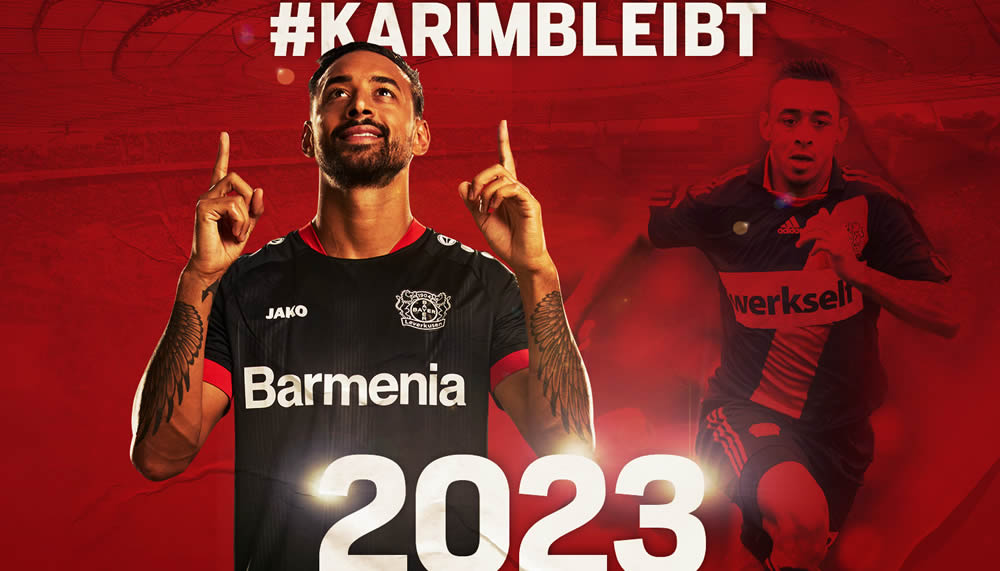 Flügelspieler Karim Bellarabi verlängert seinen Vertrag in Leverkusen